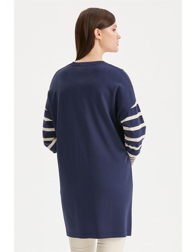 Buy Women Striped Long Sleeve Designed Elegant Tunic Tops Casual ...