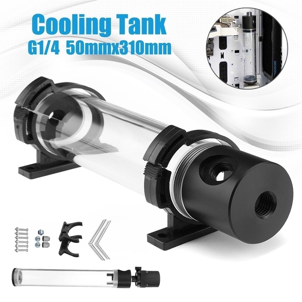 Buy 310mm Cylinder Water Tank 19W Pump Computer Water Cooling Radiator ...