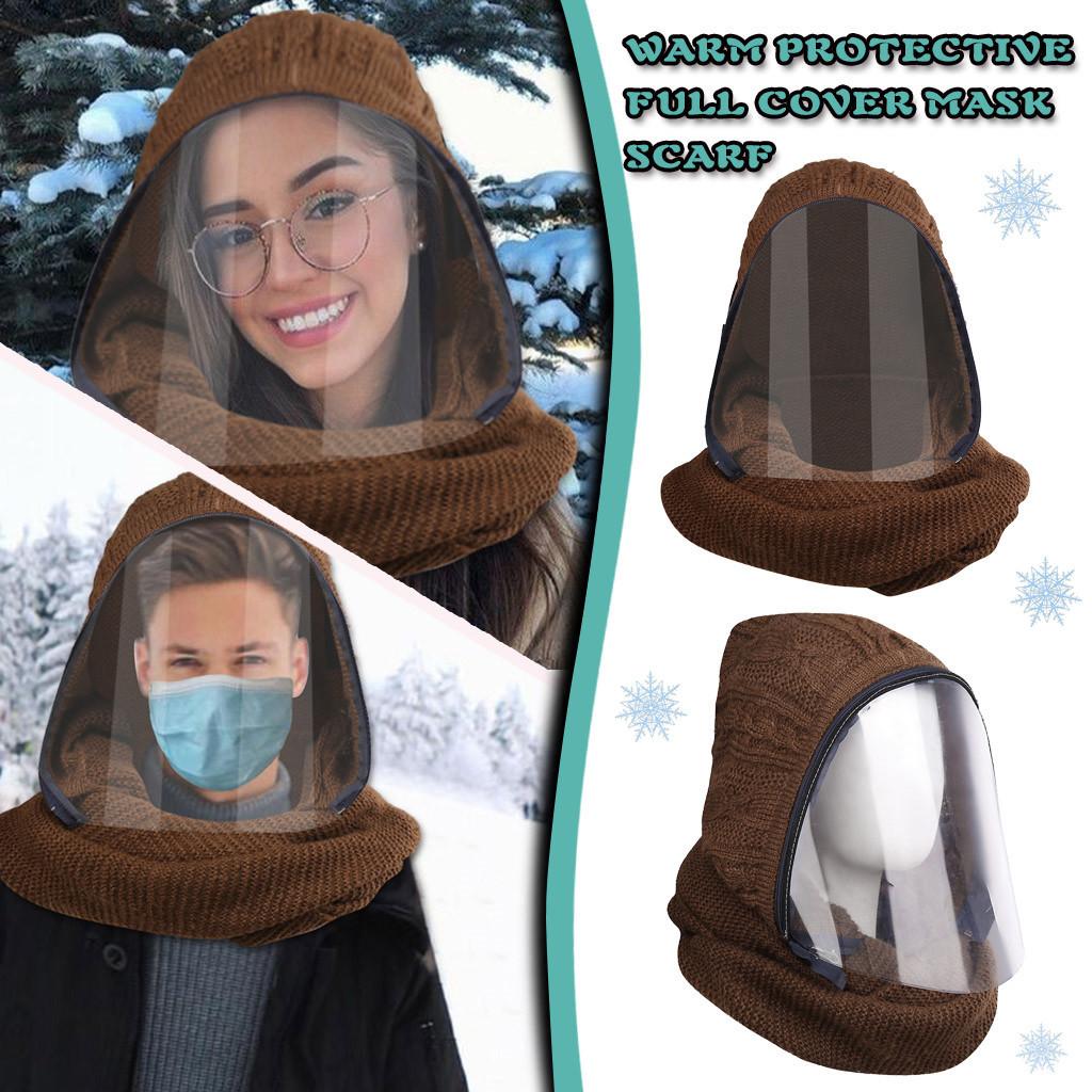 Buy Full Face Mask Transparent Hooded Sdult Hat Winter Scarf Warm Full ...