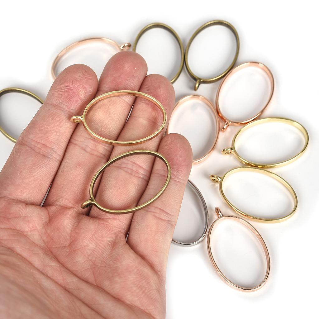 30PCS Bezel Open Back Pendant Blanks Charms Geometric Frame Pendant for Resin Jewelry Making ...