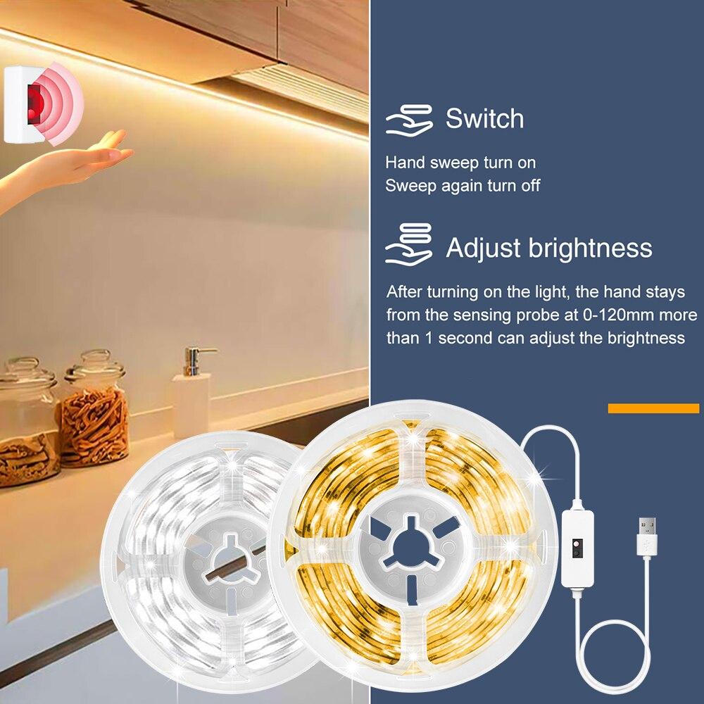 Buy 60Leds/m Hand Sweep Sensor LED Light Strip 5V USB Single Colors ...
