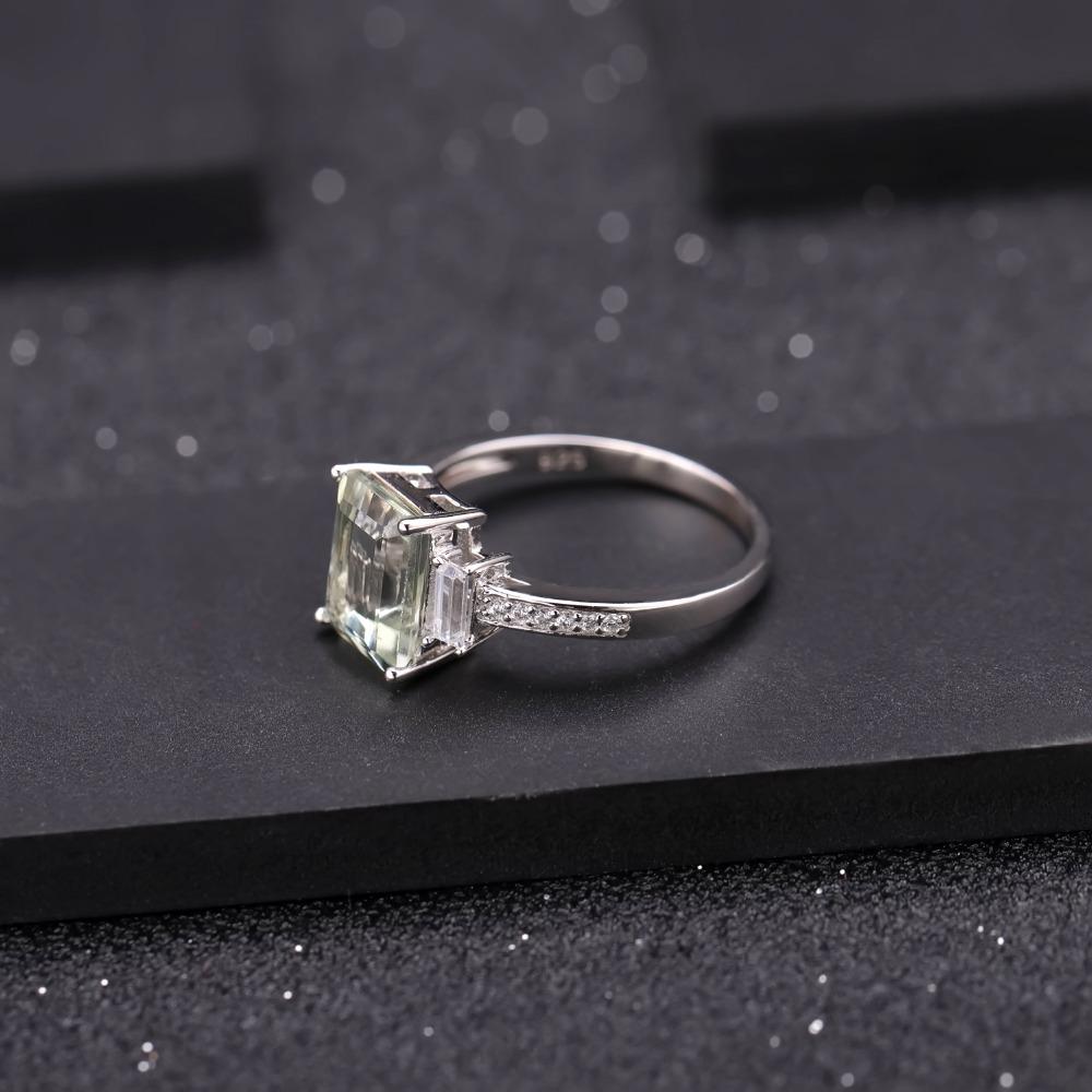 Cheap Gb 4 .1ct Natural Green Amethyst Wedding Ring 925 Silver 585 14k ...