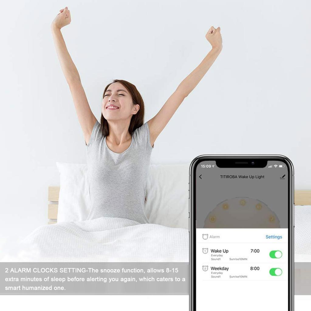 Buy WakeUp Light Smart Wake Up Workday Alarm Clock with 7 Colors ...