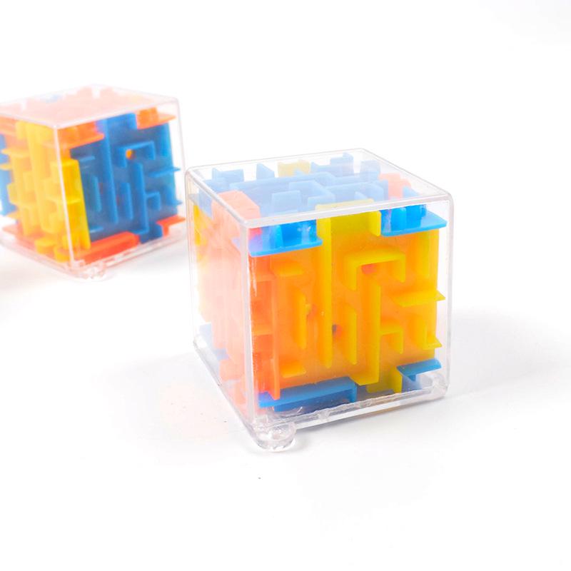 Buy Labyrinth Cube Transparent Yellow Blue Green 3D Stereo Maze Ball ...