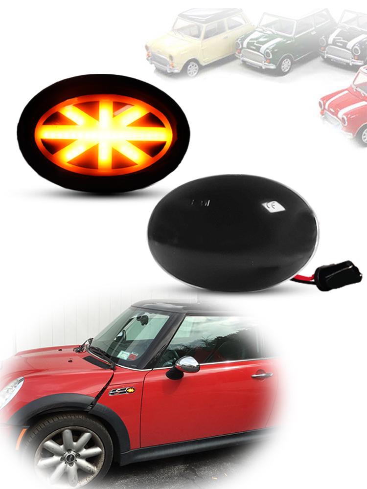 Buy iJDM 2PCS Black Lens Union Jack Side Marker Amber LED Lights For ...