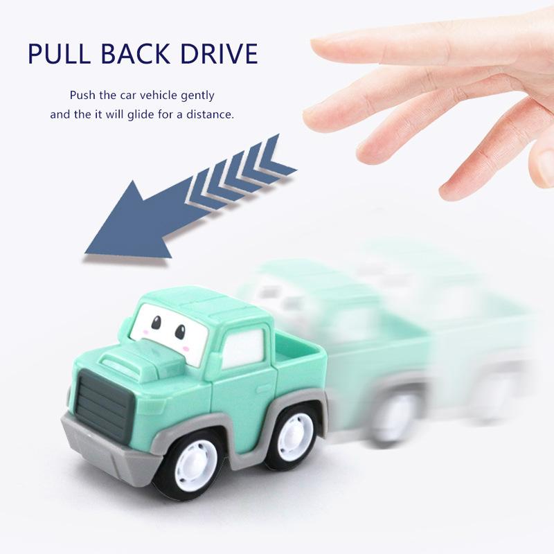 Buy Cartoon Q Version Pull Back Car Mini Children's Toy Car Model Fall ...