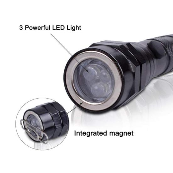Buy 3LED Retractable Flashlight Outdoor Dual-end Rotatable Penlight ...