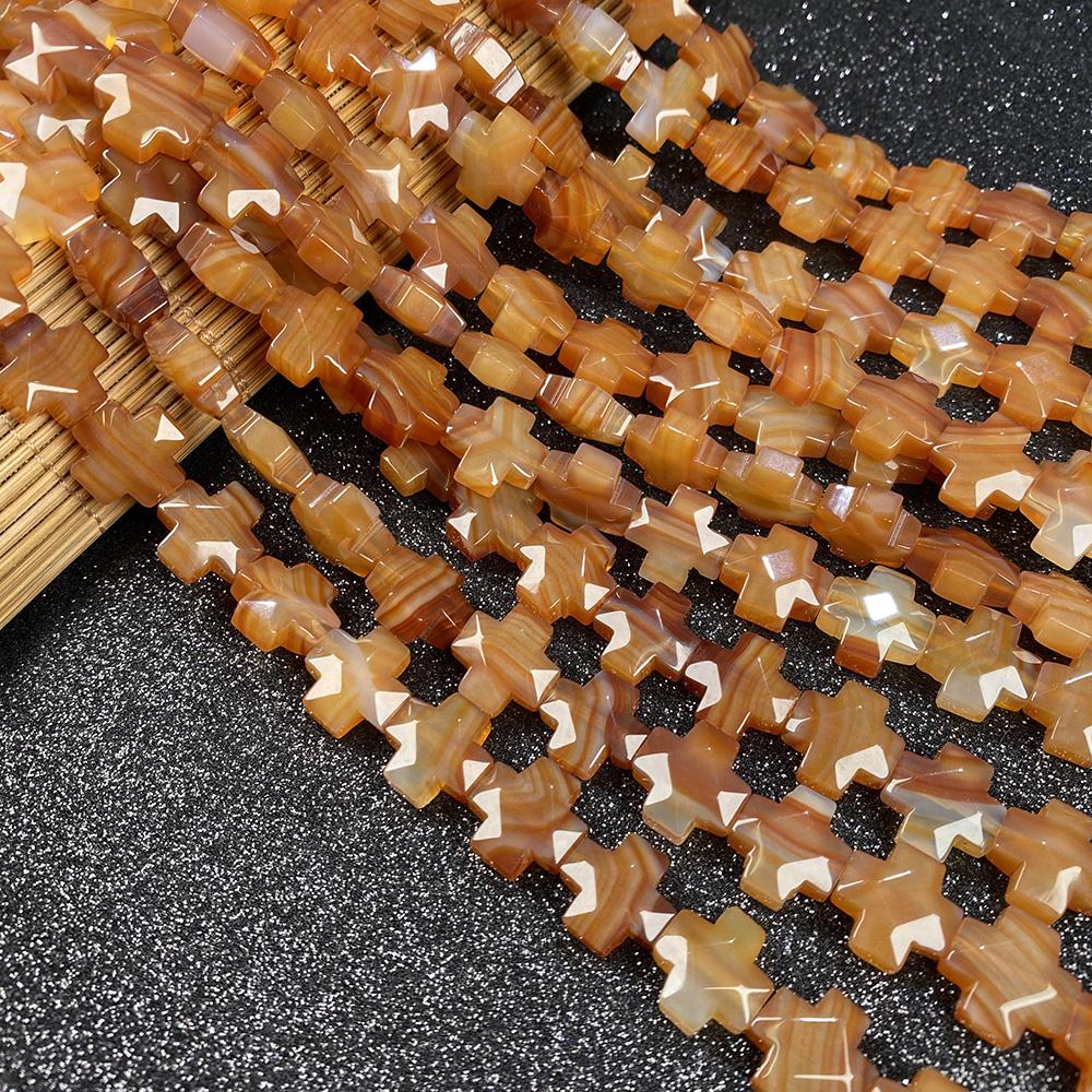 Buy 17Pcs/strand semi-precious cross shaped section loose beads ...
