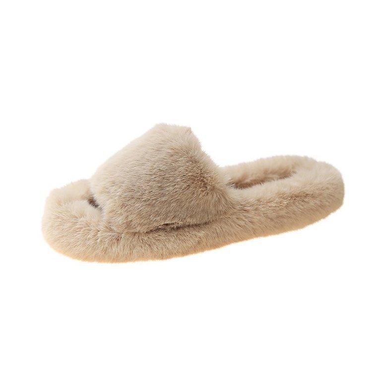 Buy Straight Hair Slippers For Women To Wear Out In Autumn And Winter ...