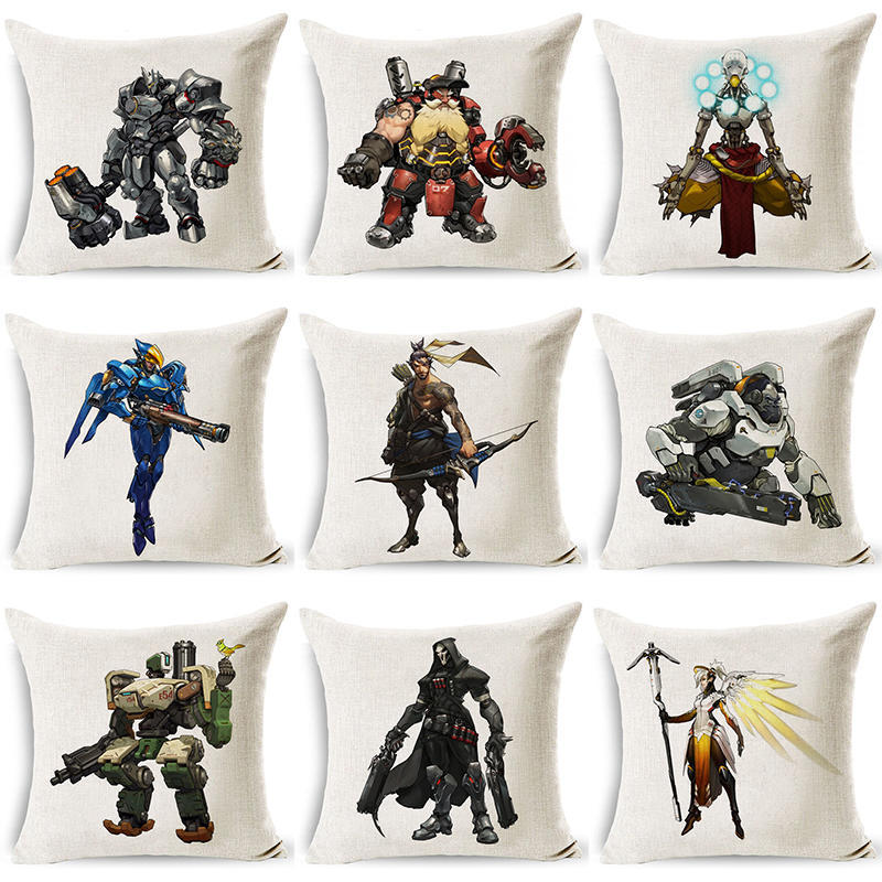 Buy Overwatch Cartoon Cushions Cover Throw Pillow Case Home Decoration ...