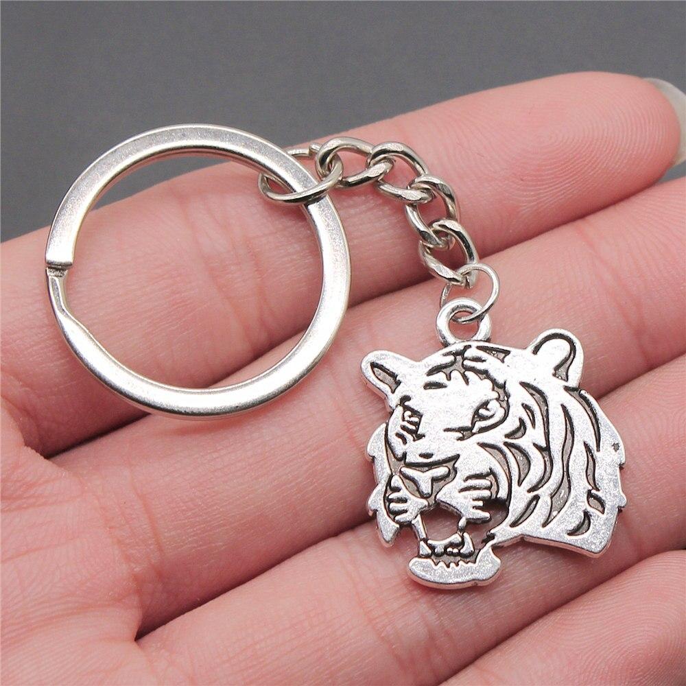 Buy 1 Piece 27X24mm Tiger Charms Keychain For Car Keys Customized Gift ...