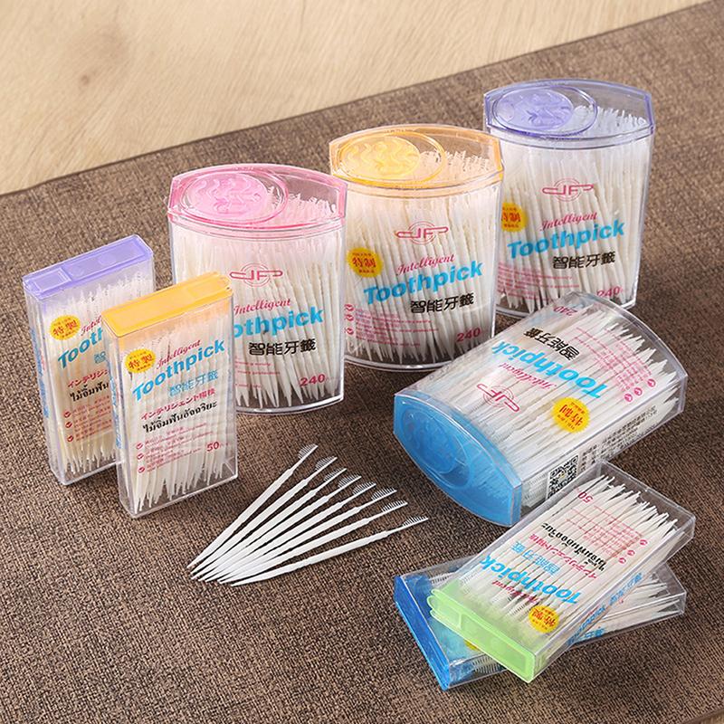 Cheap 50/240 Pcs Double-End Teeth Sticks Floss Pick Toothpick Dental ...