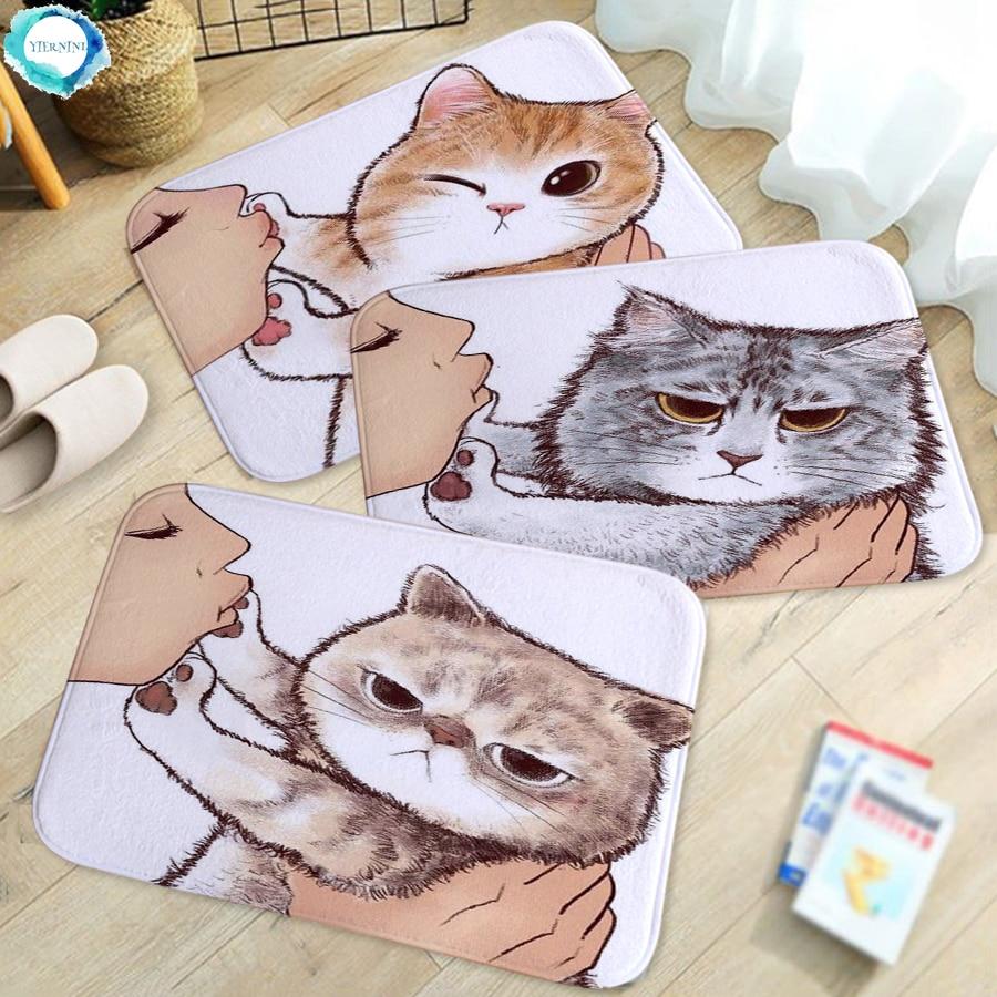 Buy Funny Love Kiss Cute Cat Design Floor Mat Entrance Doormat Anti ...