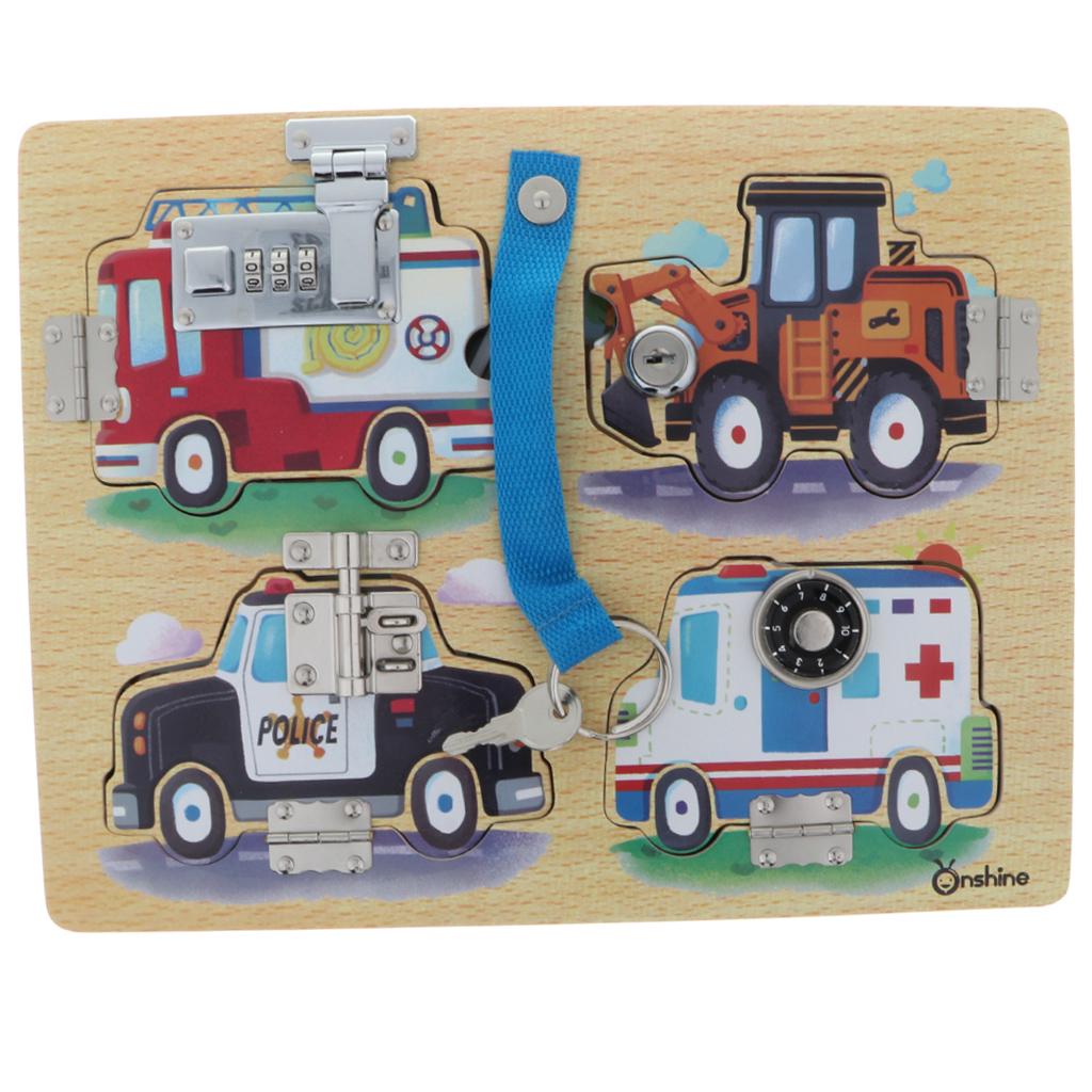 Buy Kids Open Locks Latch Board Puzzle Wooden Educational Toy Urban ...