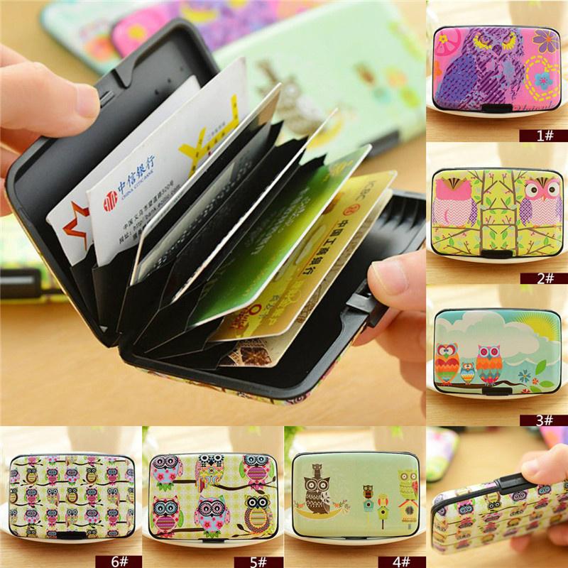 Women Owl Pattern Girl Plastic Card Holder Case Purse Handbag uygun ...