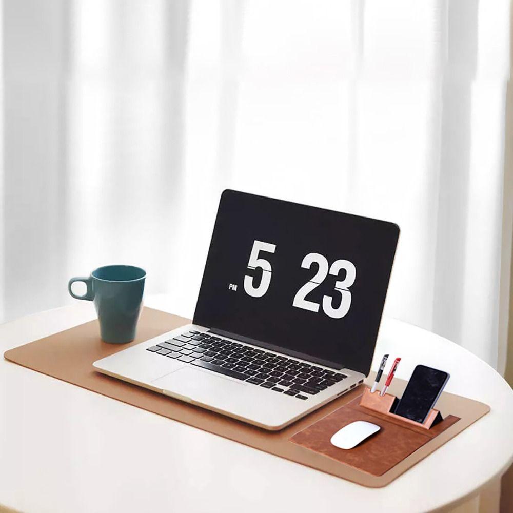 Satın alın Computer Table Non-Slip Base Mousepad PU Leather Pen Holder ...