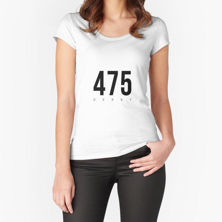 Woman Printed Short Sleeve Derby, CT 475 Area Code Design White Round ...