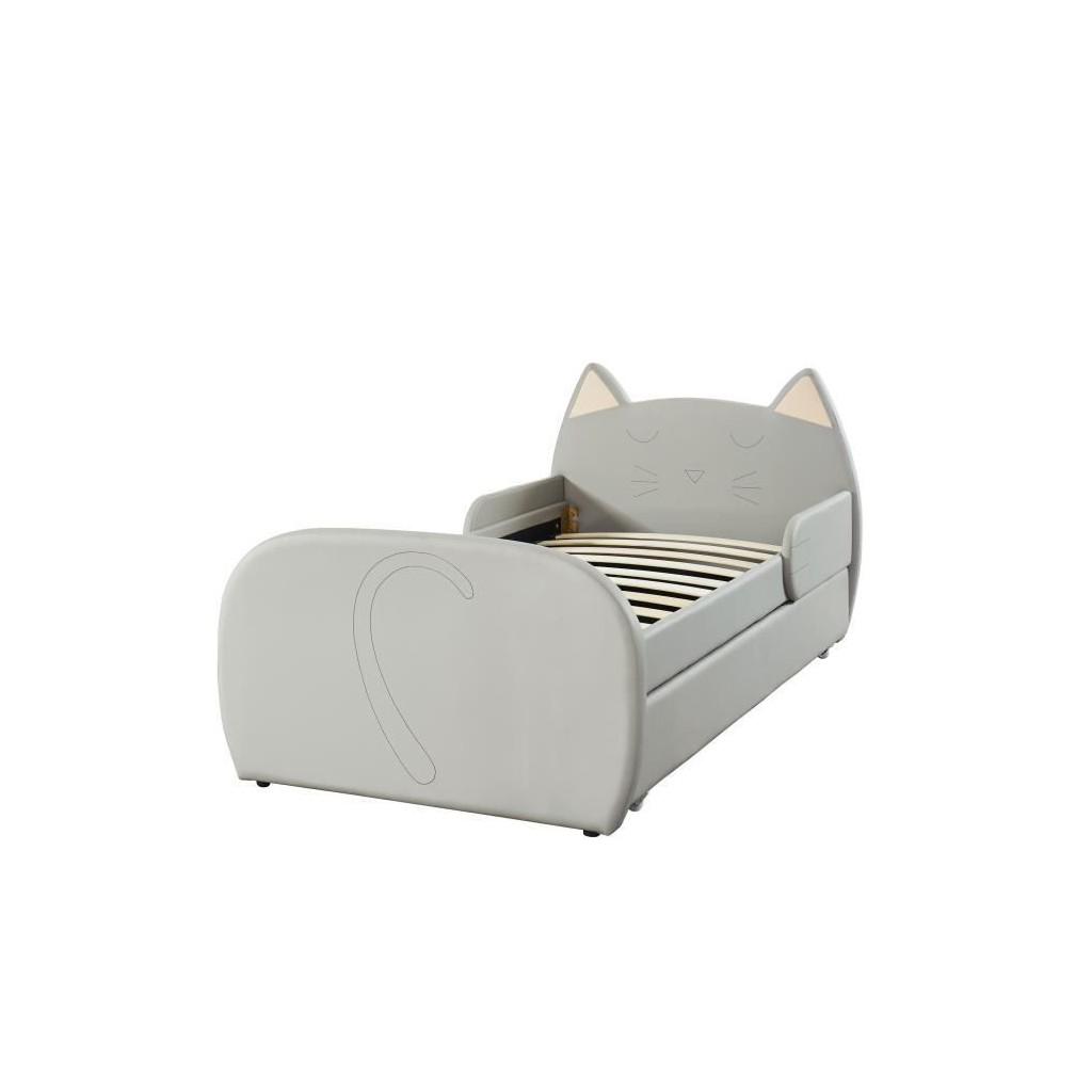 Buy MEOW Cat Child Bed - Junior Style - Gray Imitation - Box Spring ...