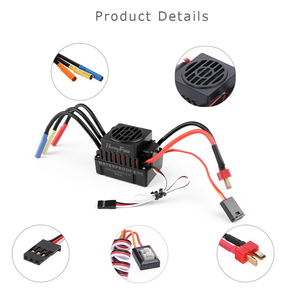 Buy HOBBYFANS 60A Brushless ESC and Programming Card for Programming ...