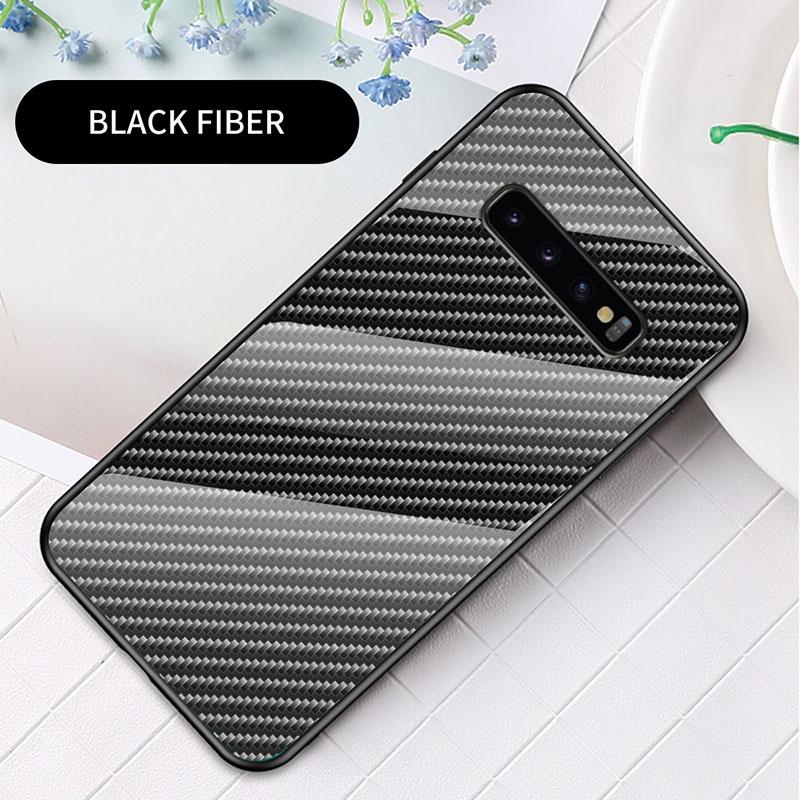 Buy For Samsung Galaxy S10+ Gradient Carbon Fiber Texture TPU Border ...