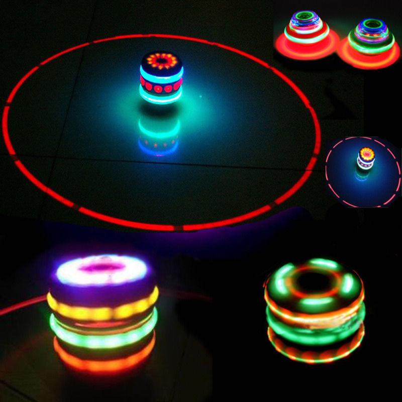 Buy Children LED Light-up Music Wood-Like Peg-top Hand Spinner Plastic ...