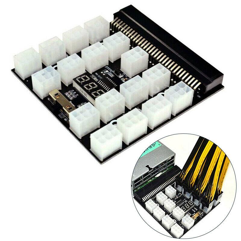 17 Port 6Pin Mining Breakout Board Adapter 1200w 12V Server Power ...