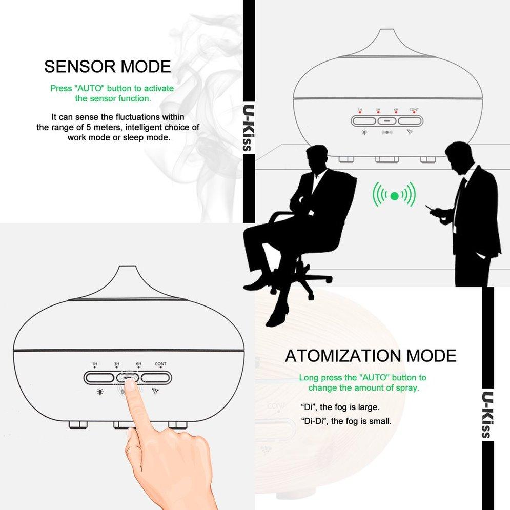 Buy KC U-Kiss Ultrasonic Aroma Diffuser Human Body Induction Essential ...