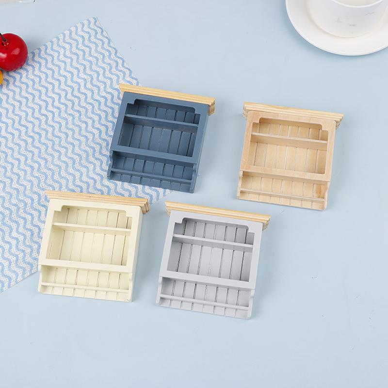 Buy Dollhouse Mini Wood Display Cupboard Cabinet Shelf Showcase Decor ...