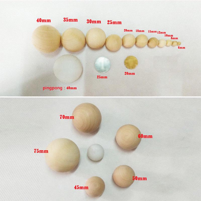 Buy 30mm to 60mm Diameter Natural Wooden Craft Wood Balls Round Craft ...