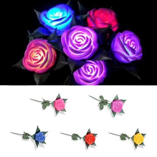 Charming Glow Rose Pattern LED Light Room Garden Faux Flower Lamp Decor ...