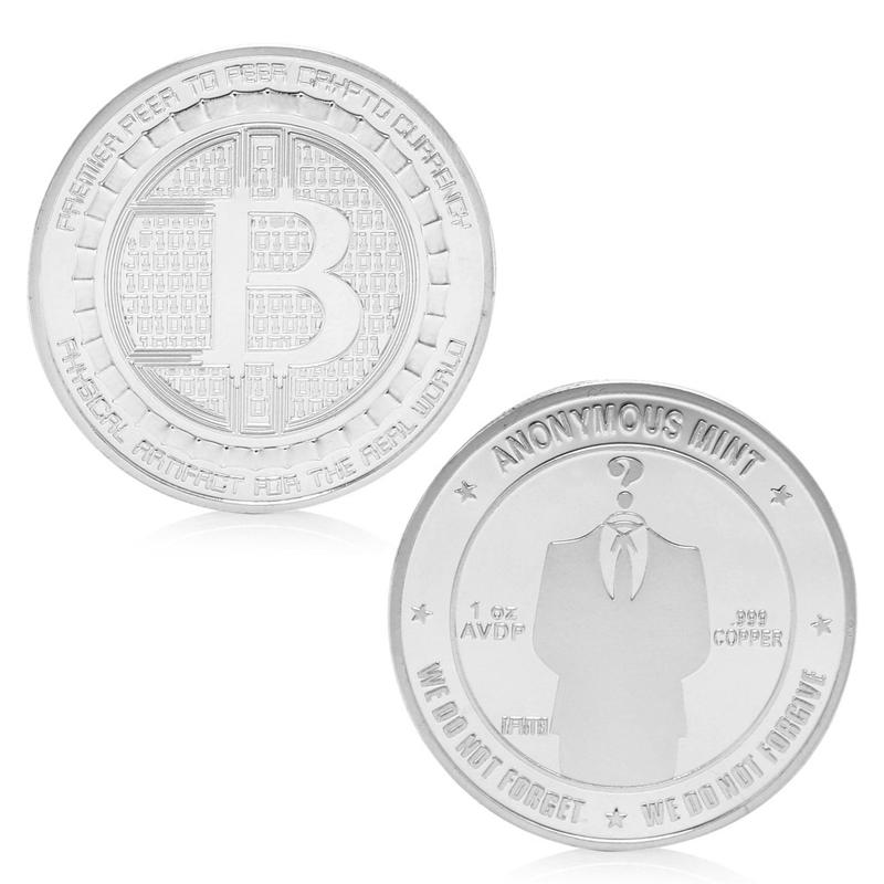 Buy Gold Plated Anonymous Mint Bitcoin Commemorative Coins Collection ...