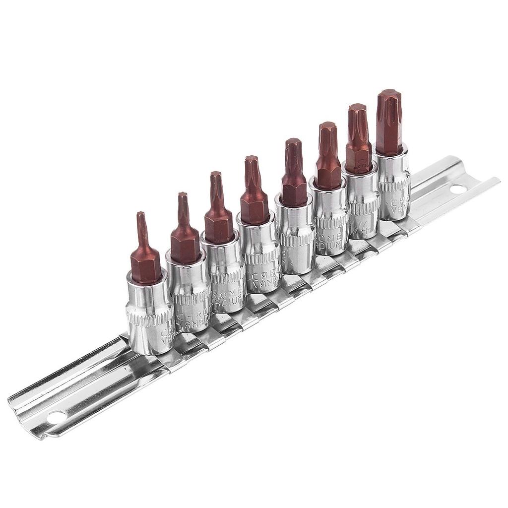 T10-T60 Steel Six Point Torx Star Bit Set Sleeve Nozzles Nut Bit Driver ...