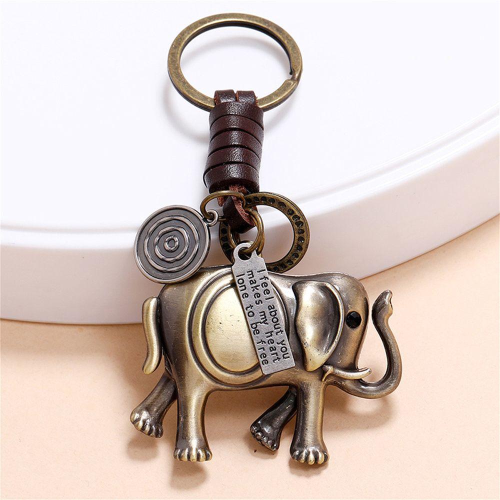 Cheap Bag Ornaments Women Charm Key Holder Elephant Keychains Leather ...