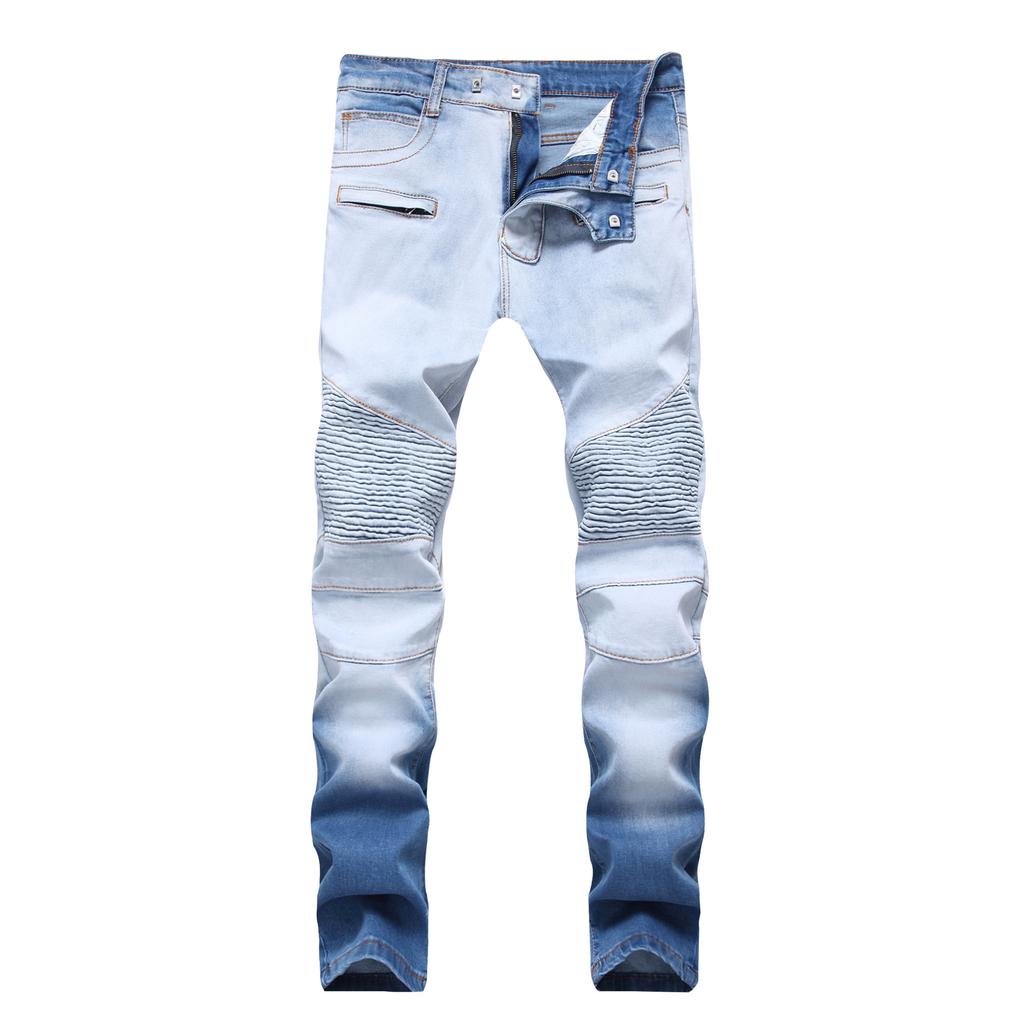 Buy Foreign Trade European and American Men's Jeans Pleated Trousers ...