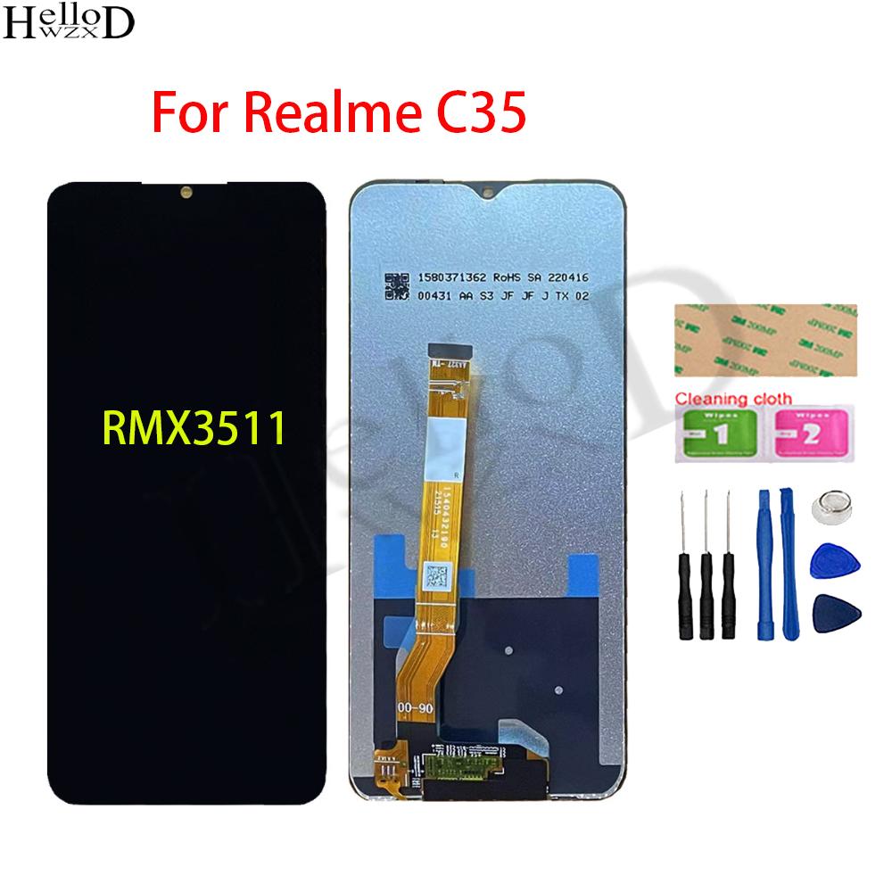 Buy 6.6" Original LCD Display For Realme C35 RMX3511 LCD Display Touch Panel Screen Digitizer ...