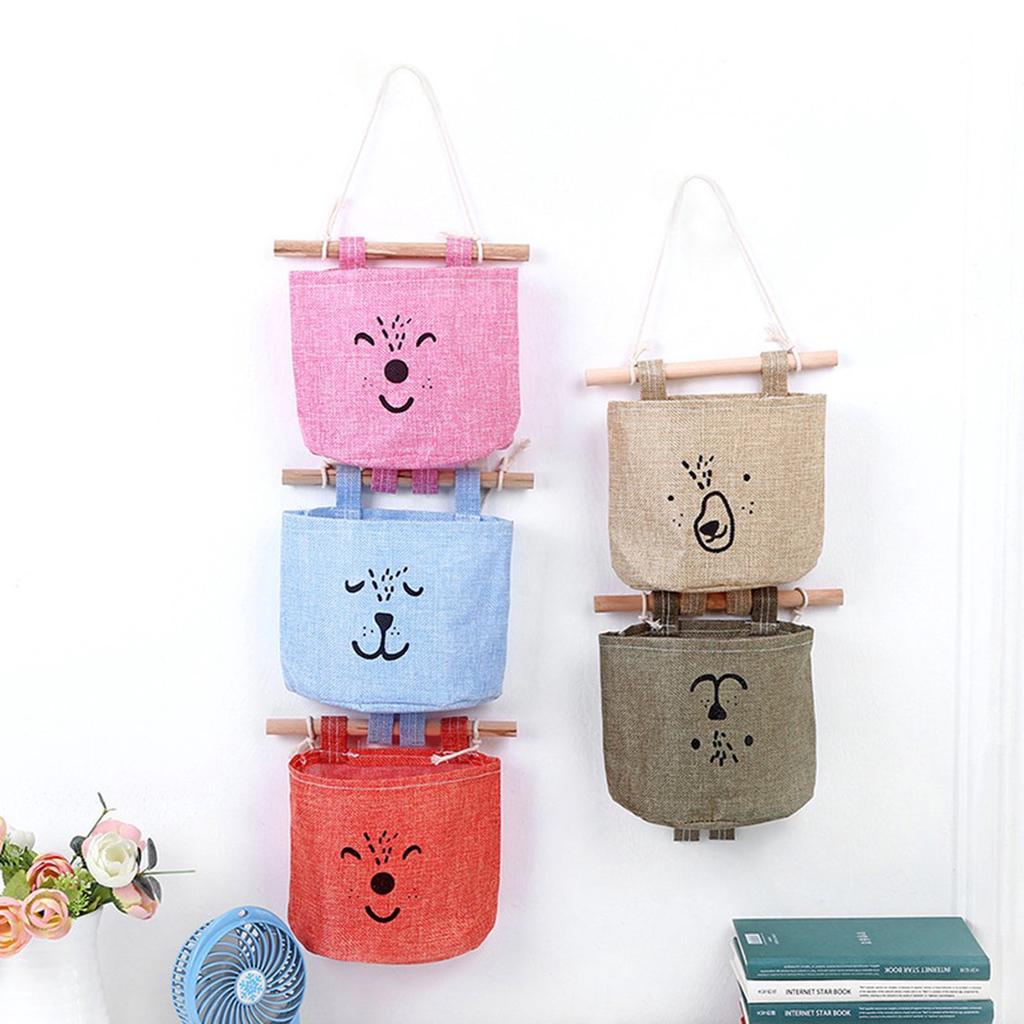 Buy Cotton Linen Practical Wall Hanging Storage Bag Wall Mounted Closet ...