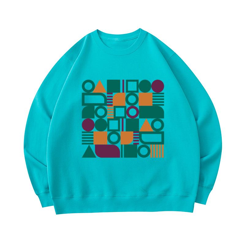Men's 300 GSM 100% Cotton Sweatshirt Geometric Pattern Green Bold ...