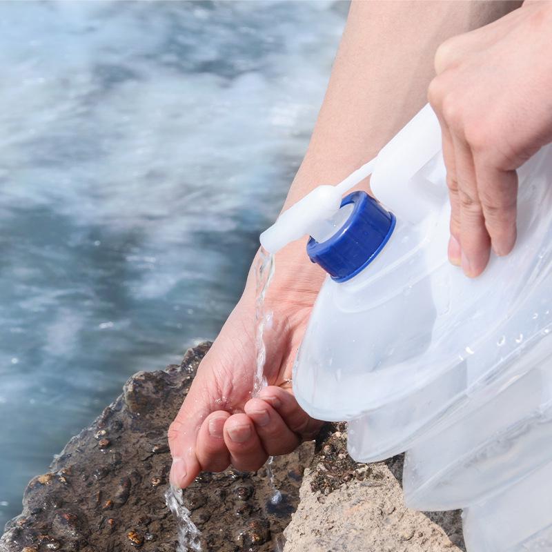 Cheap Portable Folding Water Bag Outdoor PE Telescopic Bucket With Faucet For Camping | Joom