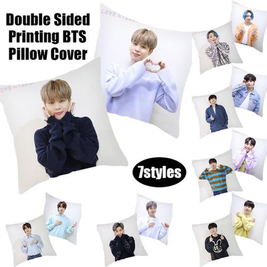 Buy Double-sided Printing Pillow Case Soft Touch Polyester Kpop BTS Home Decoration Pillow Cover ...