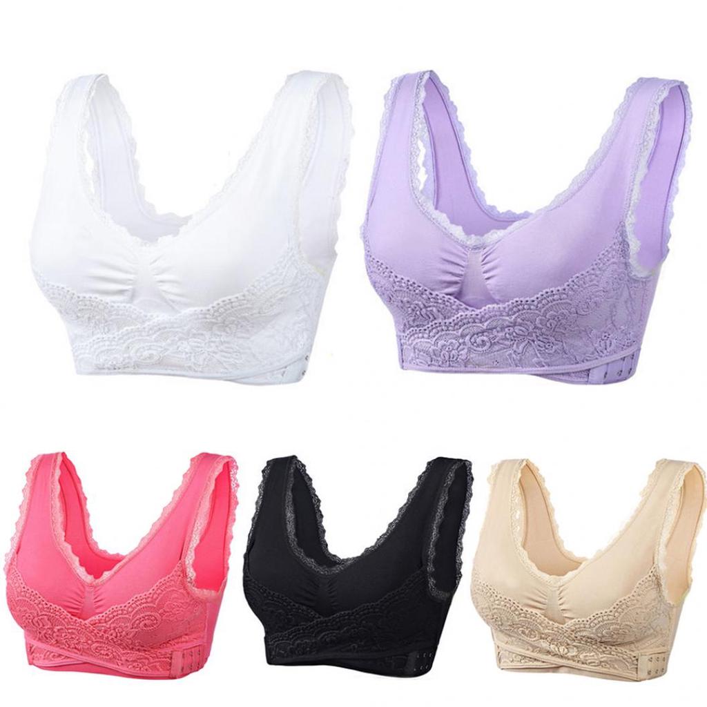 Buy Solid Color Lace Front Cross Push-Up Padded Breathable Gym Yoga ...