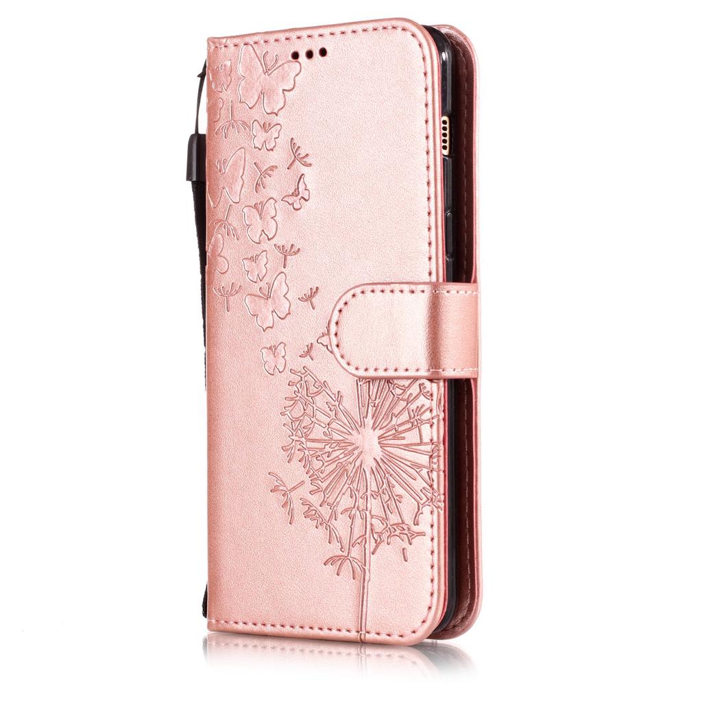 Buy Dandelion Butterflies Embossing Faux Leather Flip Wallet Protective ...