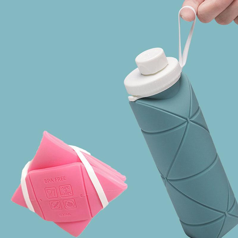 Cheap 1Pc 600Ml Portable Retractable Silicone Bottle Folding Water Bottle Travel Cup | Joom