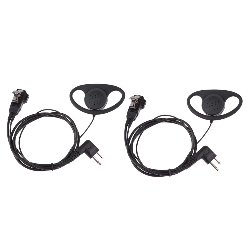 2Pcs 2Pin D Shape Earphone Headset Ear hook for Motorola Walkie Talkie ...