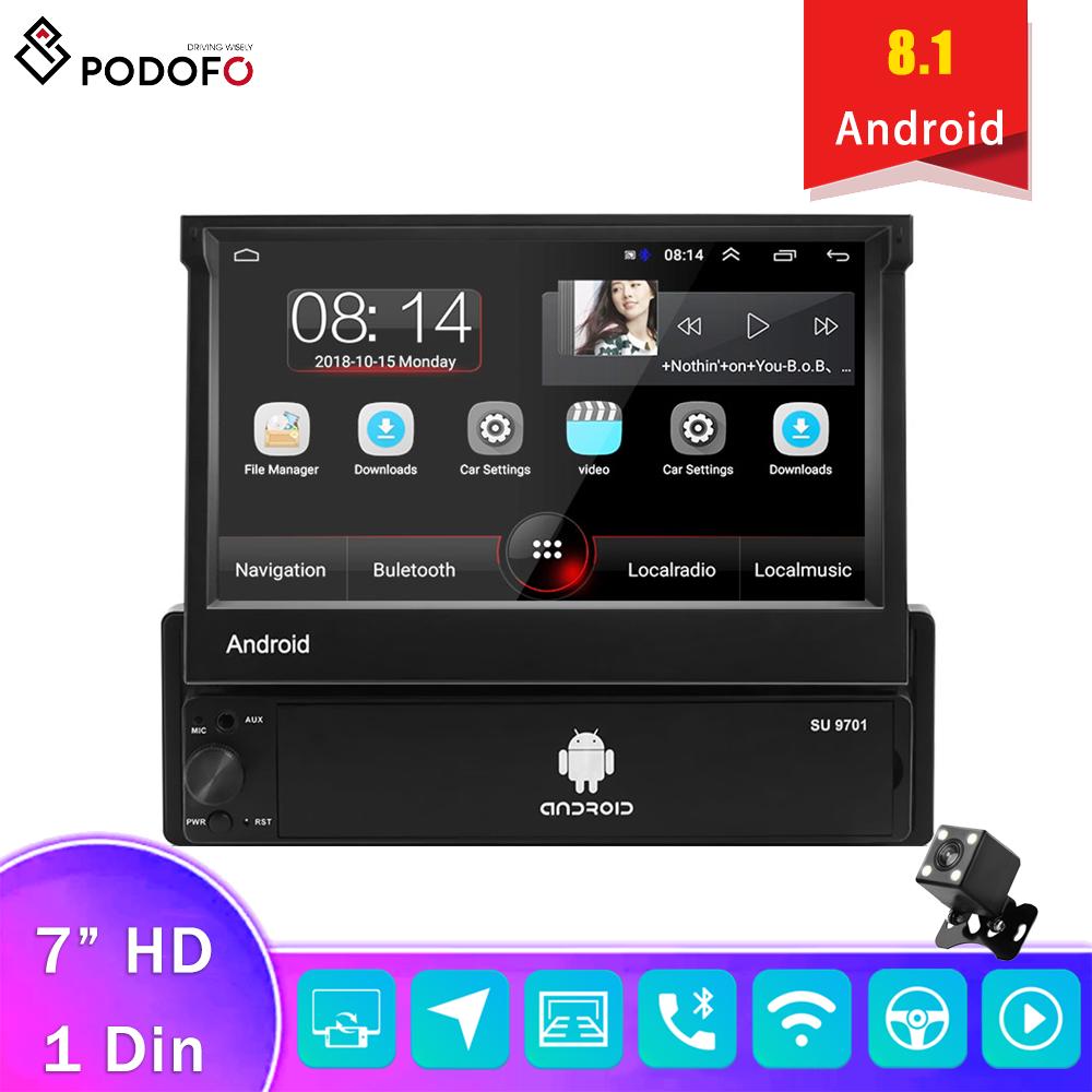 Podofo Android Car Radio Autoradio 1 Din 7" Touch Screen Car MP5 Player GPS Wifi Auto FM Rear ...