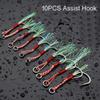 Buy Thread Feather Carp Hook Fishing Jigging Hook Single Jig Hooks Cast Jigs Assist Hook Jig ...