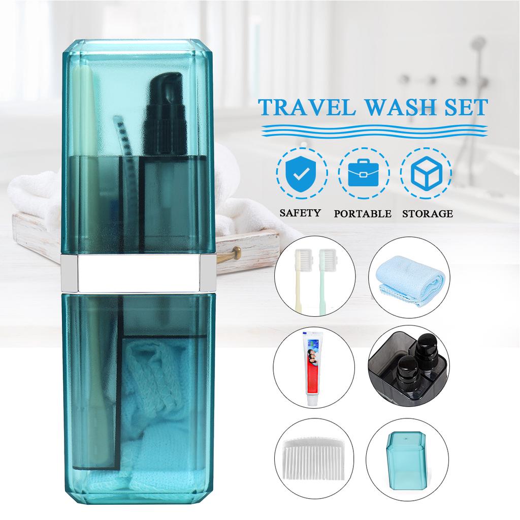Buy Portable Travel Wash Cup Squeeze Container Combs Towels ...