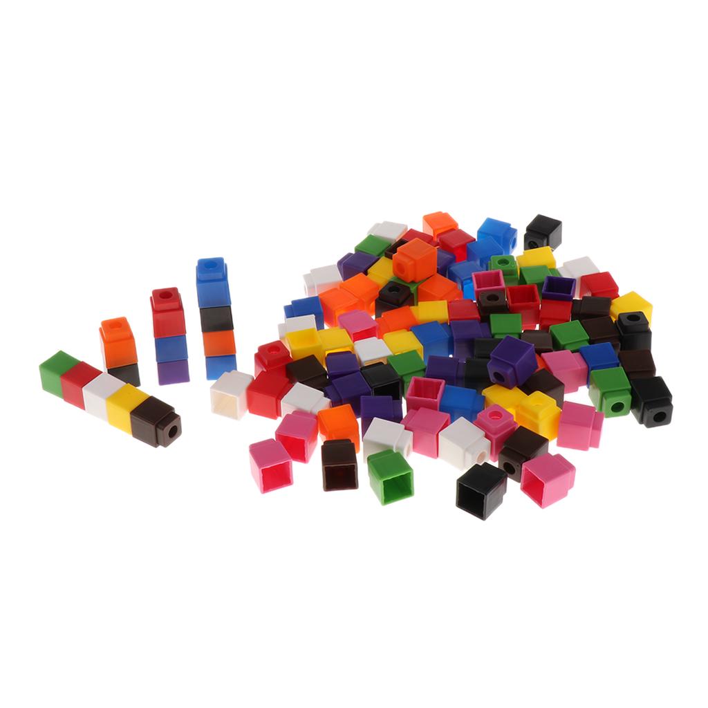 Buy 200pcs Learning Resources Interlocking Math Link Cubes Snap Blocks ...