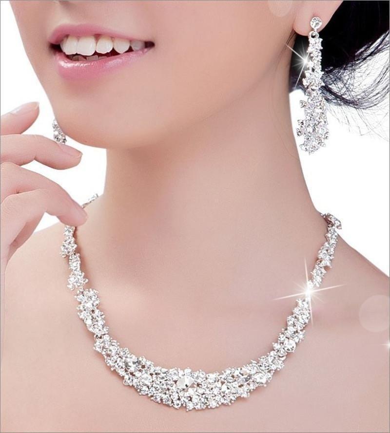 Buy Fashion Bridal/Prom Crystal Necklace Suit at affordable prices ...