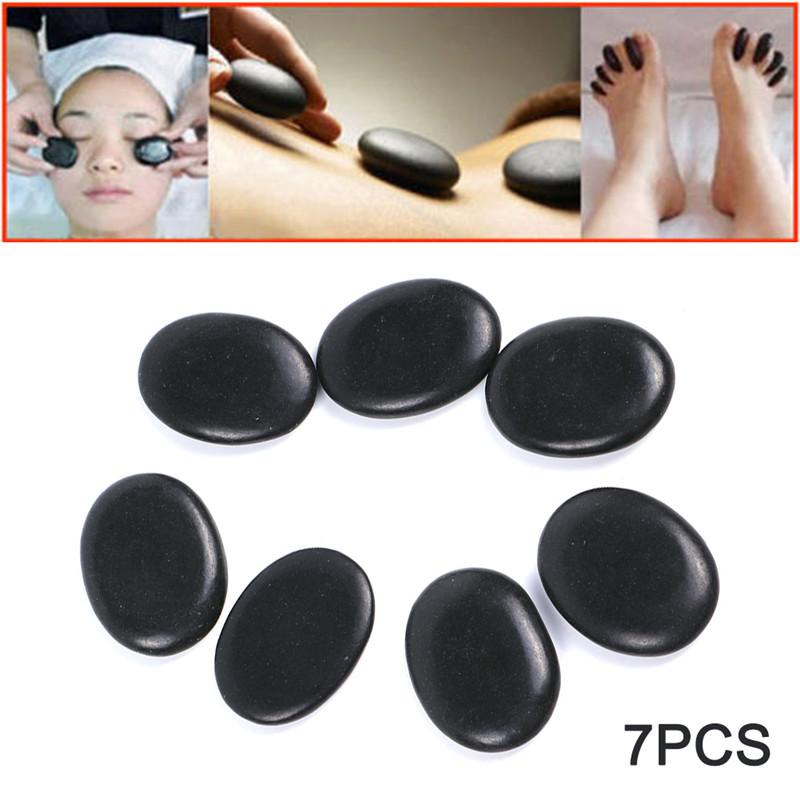 7Pcs Beauty Stones Massage Spa Rock Basalt Stone Lava Natural Energy ...
