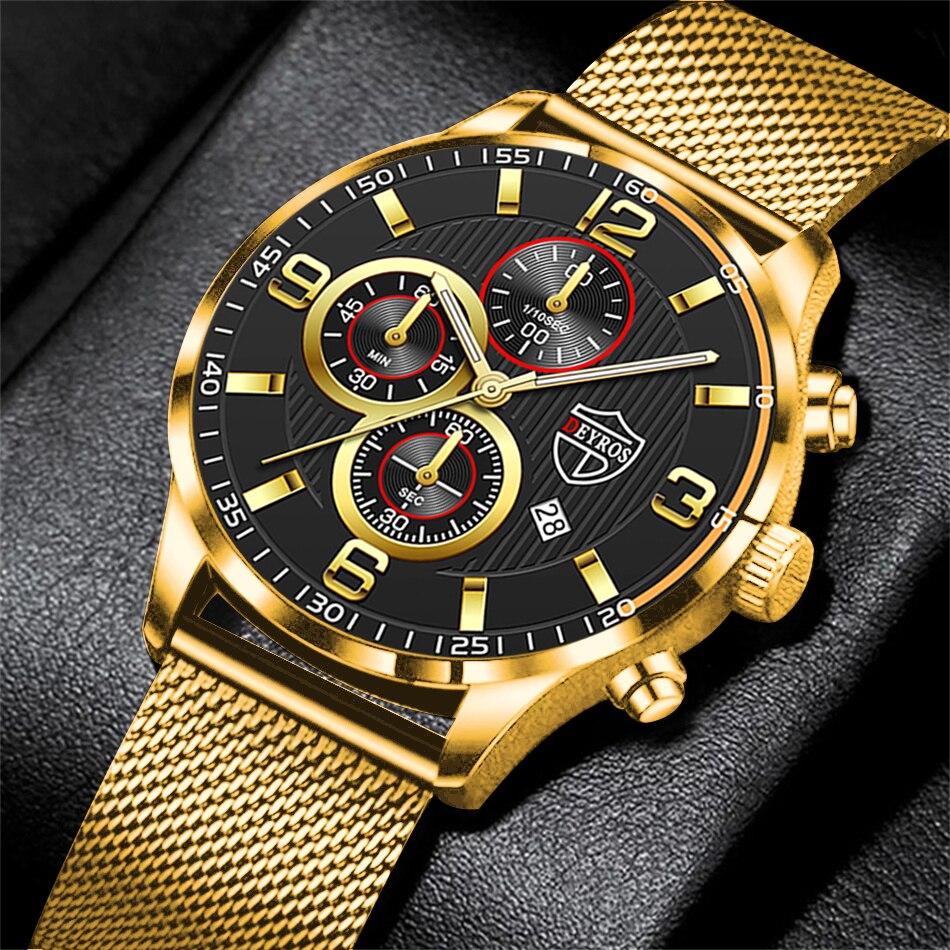 💰Cumpără Cool Mens Watches Men Business Stainless Steel Mesh Belt ...